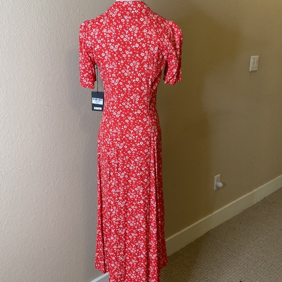 Reformation | Dresses | Reformation Red Floral Midi Dress | Poshmark